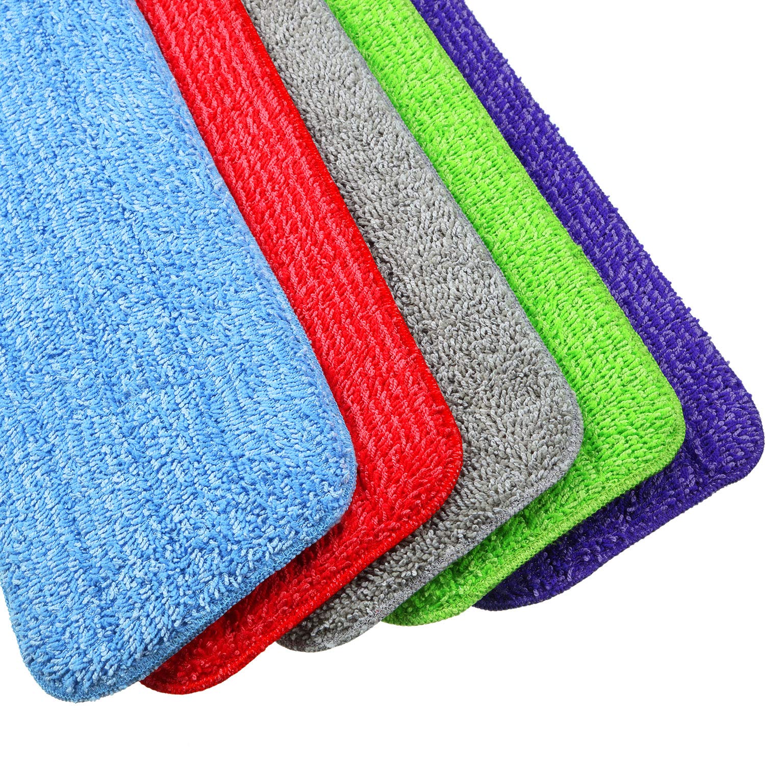 Boao 10 Pieces Reusable Microfiber Mop Pads Head Replacement 16.5 Inch Cleaning Reveal Spray Pads Refills Machine Washable Cloth Fit for Most Mops