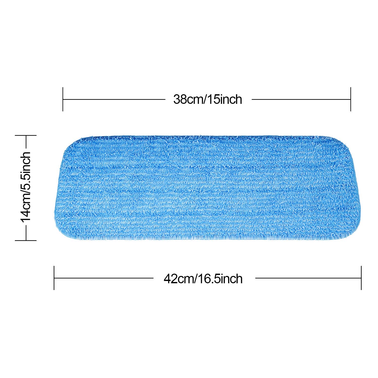 Boao 10 Pieces Reusable Microfiber Mop Pads Head Replacement 16.5 Inch Cleaning Reveal Spray Pads Refills Machine Washable Cloth Fit for Most Mops