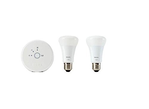 Philips 453761 Hue Lux 60W Equivalent A19 LED Personal Wireless Lighting Starter Kit
