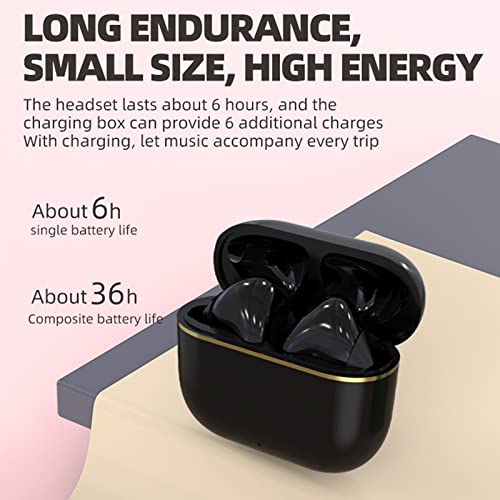 Bluetooth 5.2 Earphones,Wireless Earbuds with Wireless Charging Case,with Earhooks Headset Built-in Mic for Sport,Clear Calls,Work,Music