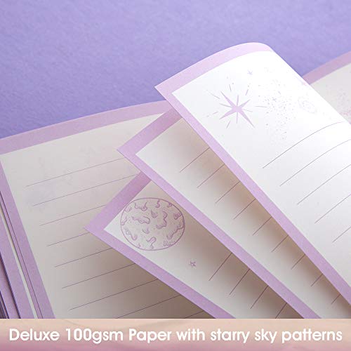 CAGIE Starry Constellation Lock Diary Set Gift Box with Pen & Tapes for Kids Girls Boys Women Combination Lock Journal Notebook Best Luxury Travel Writing Diary for Anniversary Birthday Holiday (Leo)