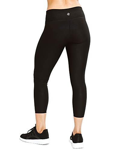 Sweat Shaper Women's Sauna Leggings Compression High Waist Yoga Pants Thermo Sweat Capris (Black, Small)