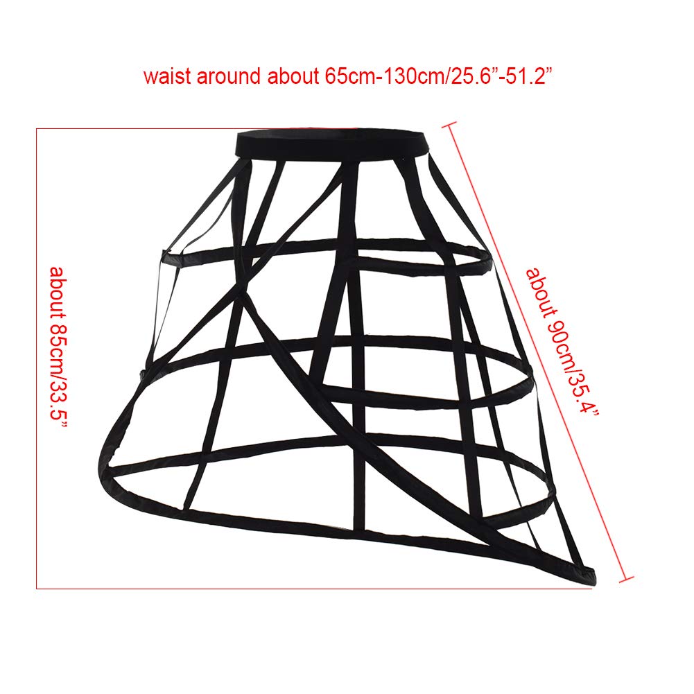 Pannier Petticoat Women Victorian Bustle Cages Hoop Skirt Cage Skirt for Women (Victorian White 4 Hoops)