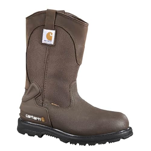 Carhartt Men's Heritage WP 11" Steel Toe Wellington, Crazy Horse Brown Oil Tan - 15 W