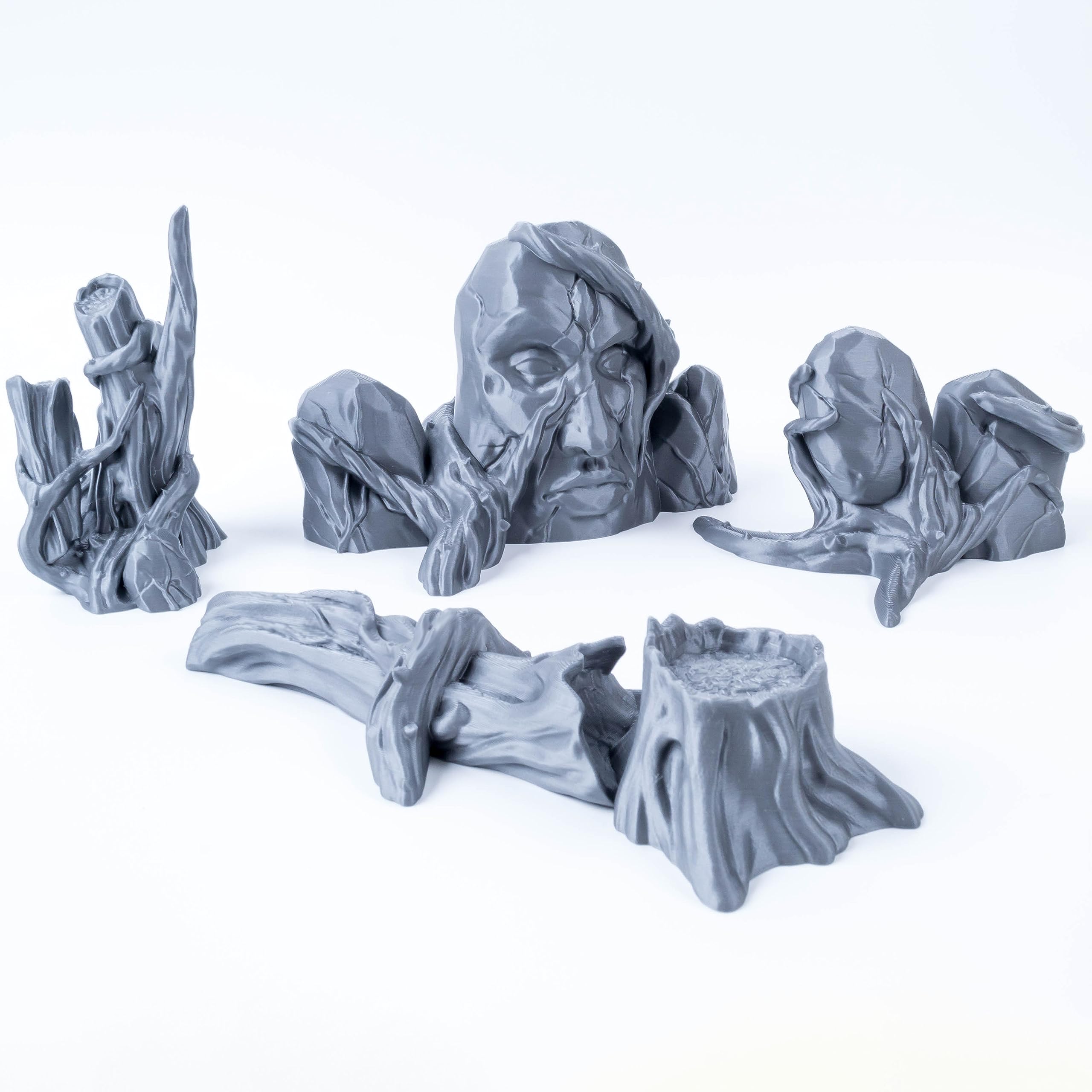 3D Vikings Magical Forest - 4-Piece Mystical Trees and Carved Rock, 28/32mm Scale, Tabletop RPG Terrain
