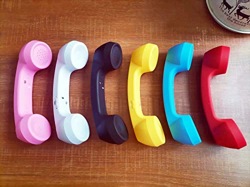 Retro Phone Handset Wireless Bluetooth Handset Mic Headphones Comfort Mic Speaker Phone Call Receiver Compatible with iPhone iOS Android iOS Cell Phone Telephone