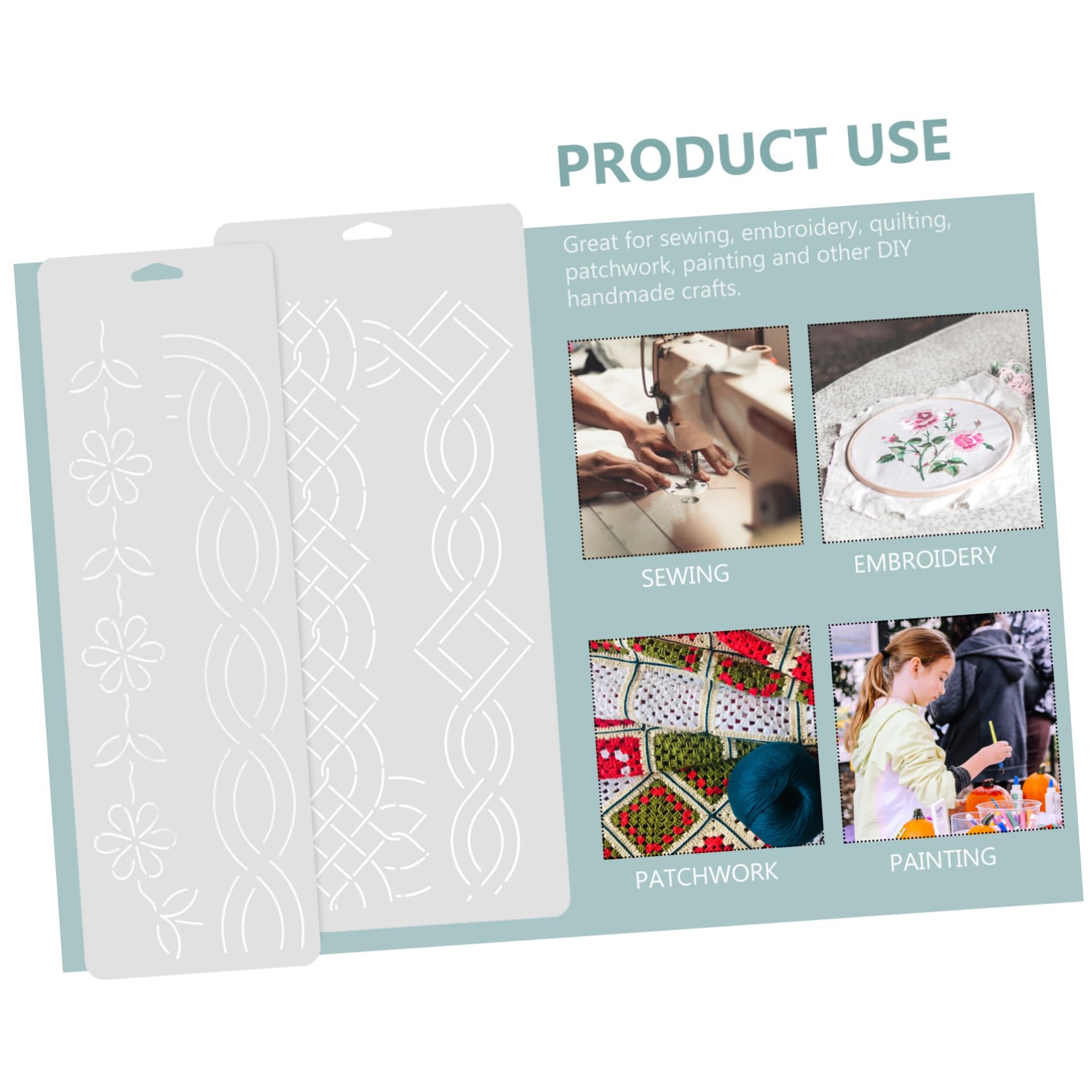 2pcs Embroidery Template DIY Sewing Templates Quilting Craft Sewing Patchwork Template Shaped Templates Sewing Supplies Plastic Quilting Tools DIY Quilting Templates DIY Templates