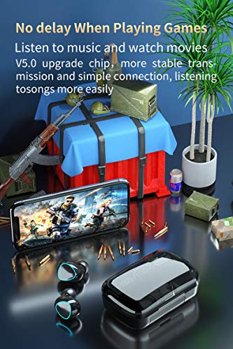 LmtLessDeals Bluetooth Headphones True Wireless Earbuds with Wireless Charging Case IPX 7 Waterproof Stereo Earphones in-Ear Touch Control Long Endurance headsets M10 VS.1