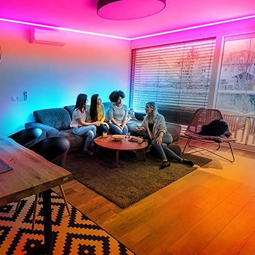 DAYBETTER 60ft Smart Led Lights,5050 RGB Led Strip Lights Kits with Remote, App Control Timer Schedule Led Music Strip Lights(2 Rolls of 30ft)