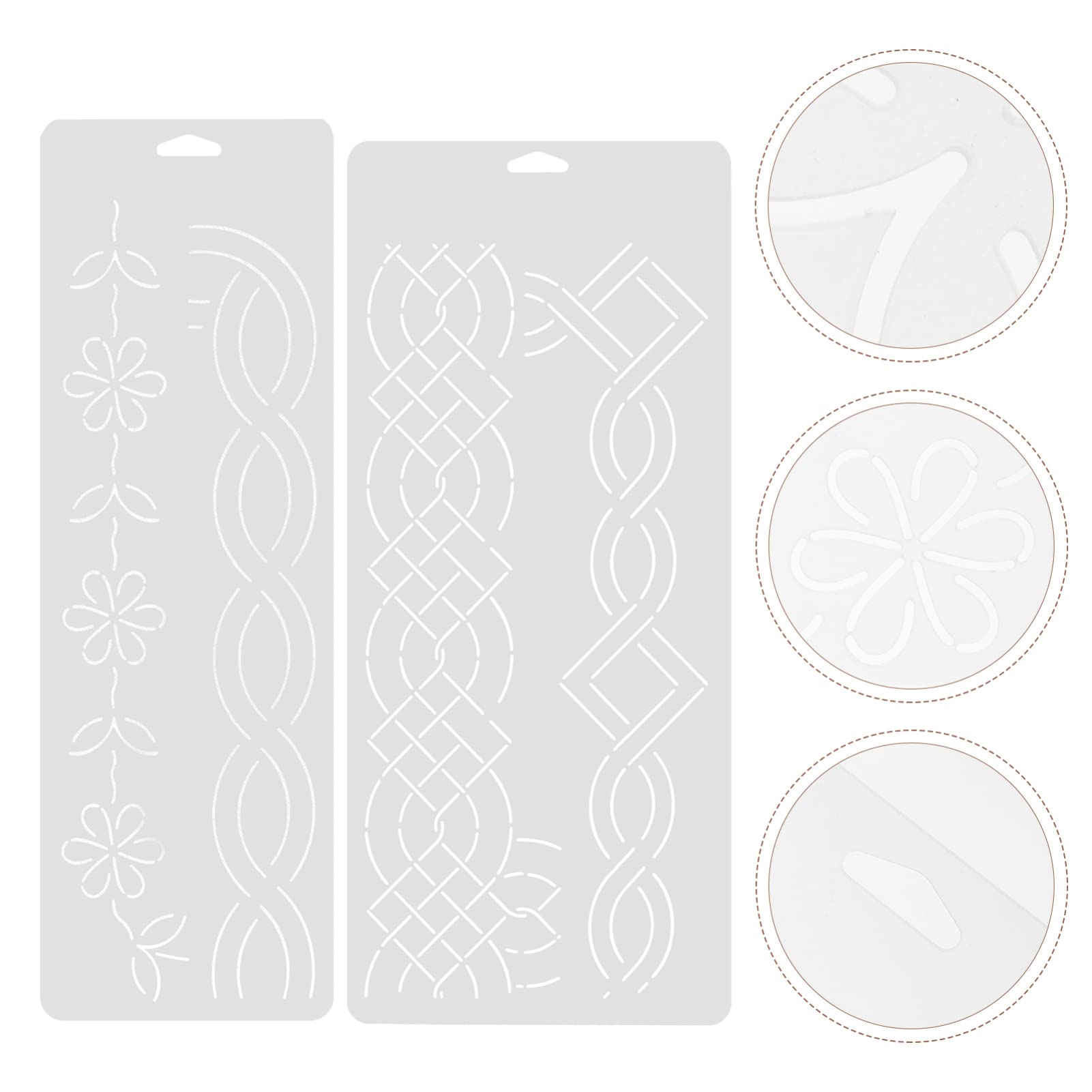 Ciieeo Quilt Stencil 2Pcs Quilting Creations Stencils for Machine and Hand Quilting Quilt Plastic Stencils for Borders