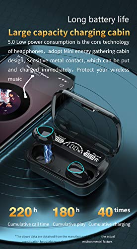 LmtLessDeals Bluetooth Headphones True Wireless Earbuds with Wireless Charging Case IPX 7 Waterproof Stereo Earphones in-Ear Touch Control Long Endurance headsets M10 VS.1
