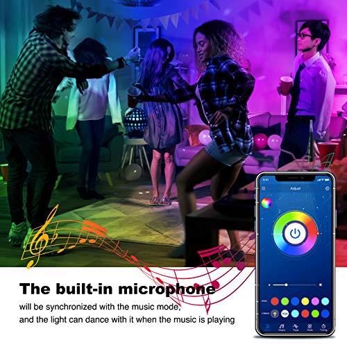 DAYBETTER 60ft Smart Led Lights,5050 RGB Led Strip Lights Kits with Remote, App Control Timer Schedule Led Music Strip Lights(2 Rolls of 30ft)