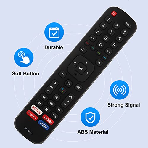 New IR ERF2A60 Remote Control Fit for Hisense Smart 4K TV 65H8F 50H8F 65H9F 55H9F 55H8F 43H6570F 50H6570F 55H6570F 65H6570 55H9020F 55H9030F with Two Batteries (Without Voice Function)