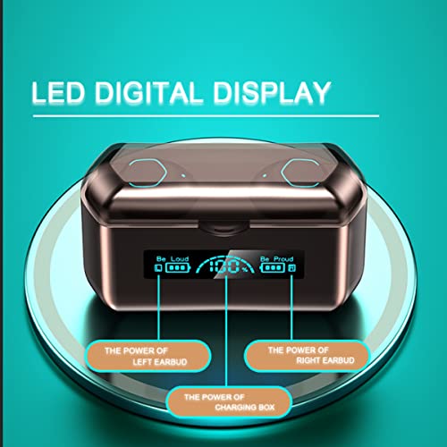 Wireless Earbuds, Bluetooth Headphones LED Display USB-C Charging Deep Bass with Micphones Waterproof for Sport Work