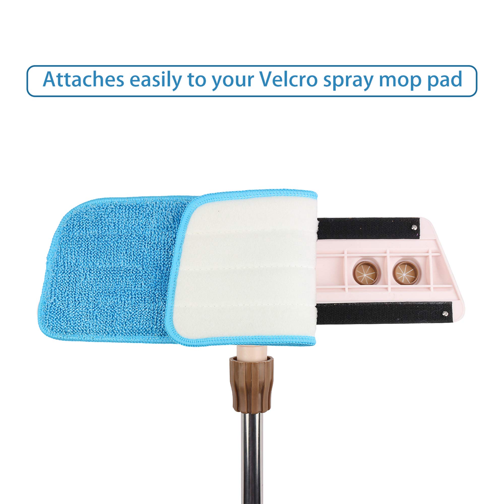 6pcs Microfiber Spray Mop Replacement Heads for Wet/Dry Mops Flat Replacement Heads for Floor Cleaning and Scrubbing Microfiber Pros Reusable Mop Pads Compatible with Bona Floor Care System 2