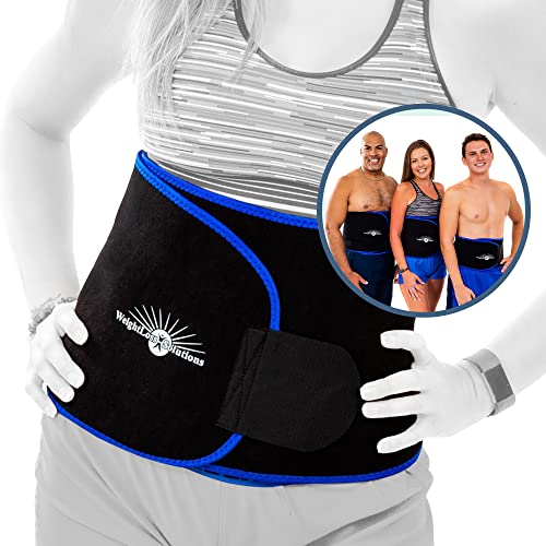 Waist Trimmer Ab Trainer, Weight Loss Sweat Wrap Sauna Belt for Women and Men. Waist Slimming, Stomach and Belly Fat Burner Black