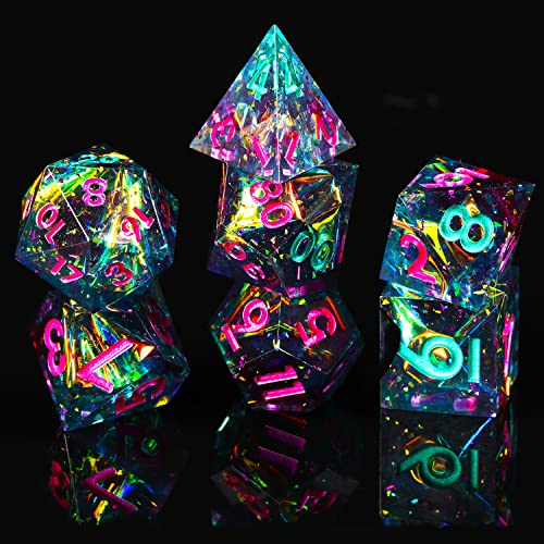 DND Dice,Dice Set, D&D Dice, Dungeons and Dragons Dice, Sharp Edge Dice for Table Games (Magic World)