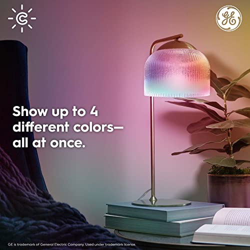 GE CYNC Dynamic Effects Smart LED Light Bulbs, Color Changing, Bluetooth and Wi-Fi, Works with Alexa and Google Home, A19 Bulbs (2 Pack)