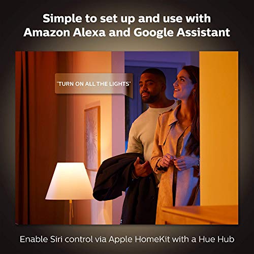 Philips 461004 Hue White Ambiance A19 60W Equivalent Dimmable LED Smart Bulb (Compatible with Amazon Alexa, Apple HomeKit, and Google Assistant)