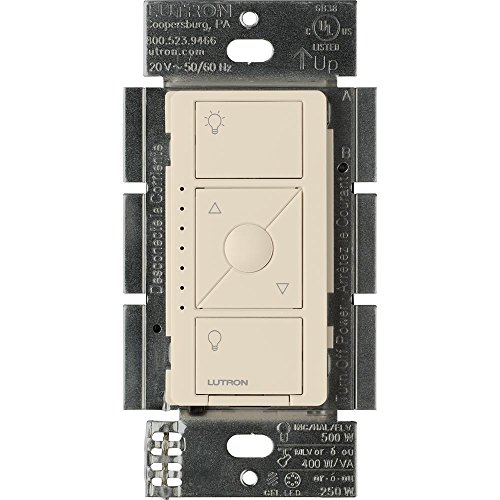 Lutron Caséta Smart Dimmer Switch for ELV+ Bulbs, 250W LED, PD-5NE-LA, Light Almond