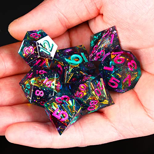 DND Dice,Dice Set, D&D Dice, Dungeons and Dragons Dice, Sharp Edge Dice for Table Games (Magic World)