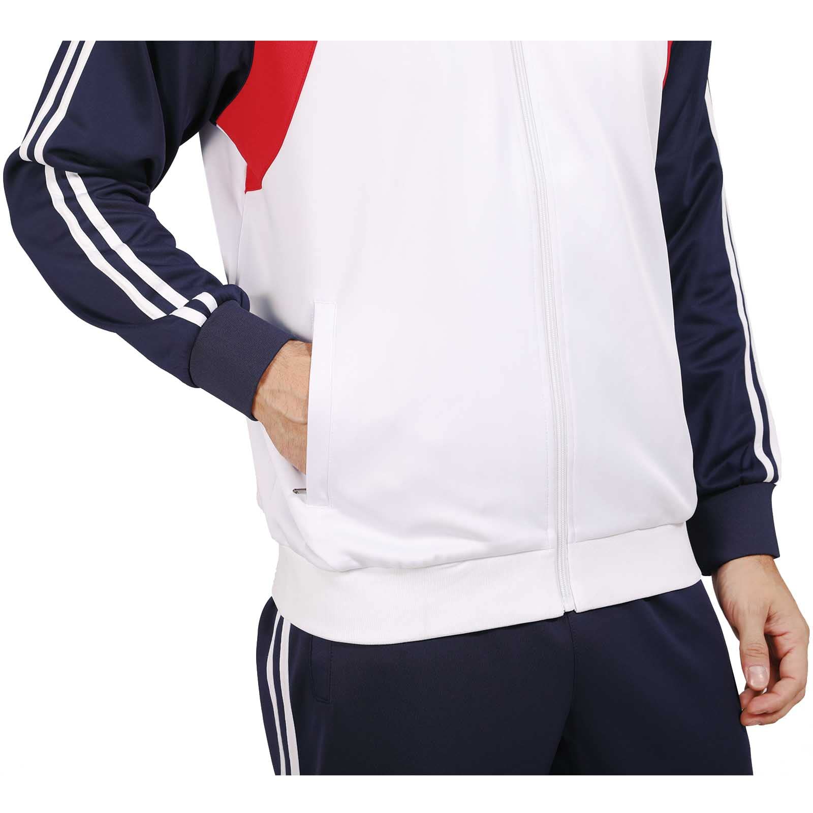 Sun Lorence Men's Athletic Running Tracksuit Set Casual Full Zip Jogging Sweat Suit White S