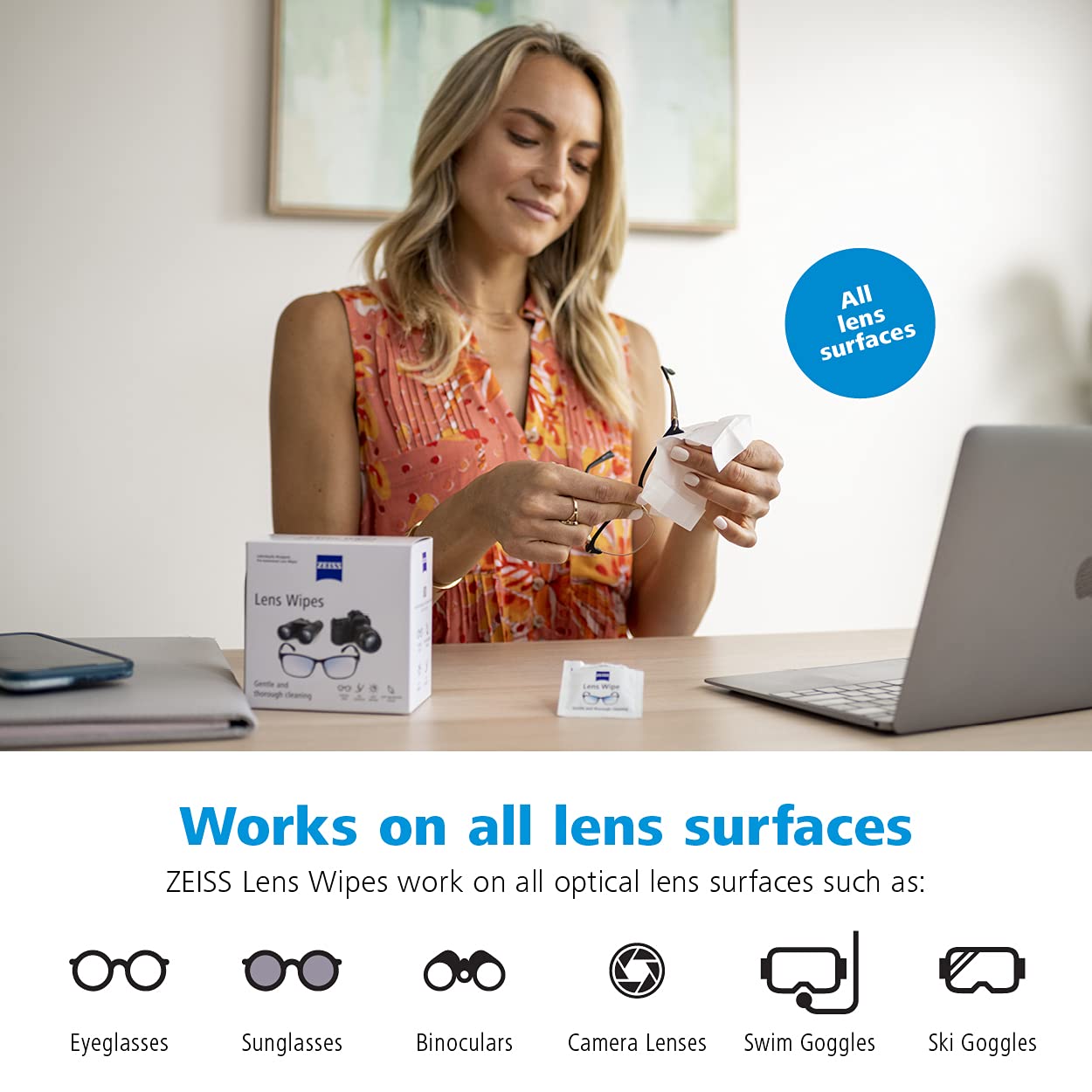 Zeiss Pre-Moistened Lens Cleaning Wipes, 2 Pack (200 Ct)