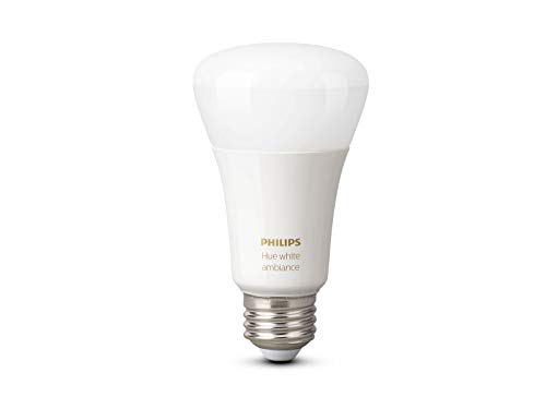 Philips 461004 Hue White Ambiance A19 60W Equivalent Dimmable LED Smart Bulb (Compatible with Amazon Alexa, Apple HomeKit, and Google Assistant)