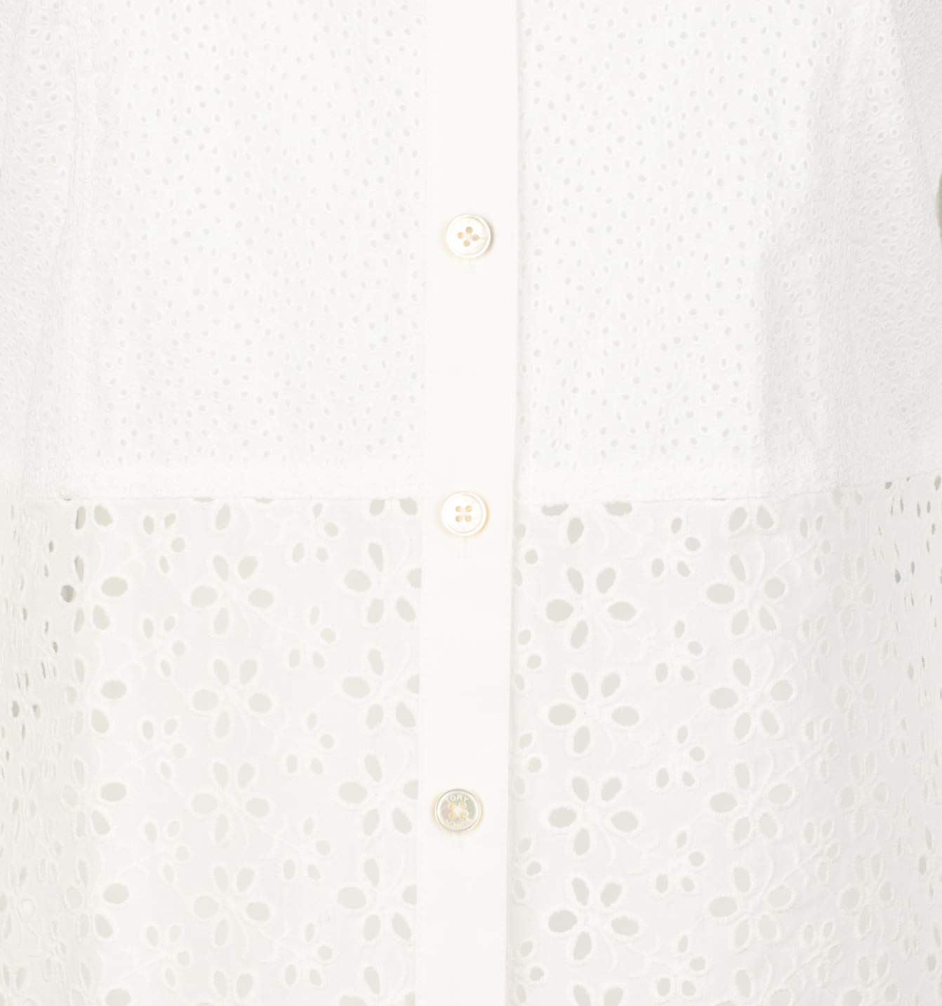 Tory Burch Women's Patchwork Eyelet Shirt Blouse NI 2