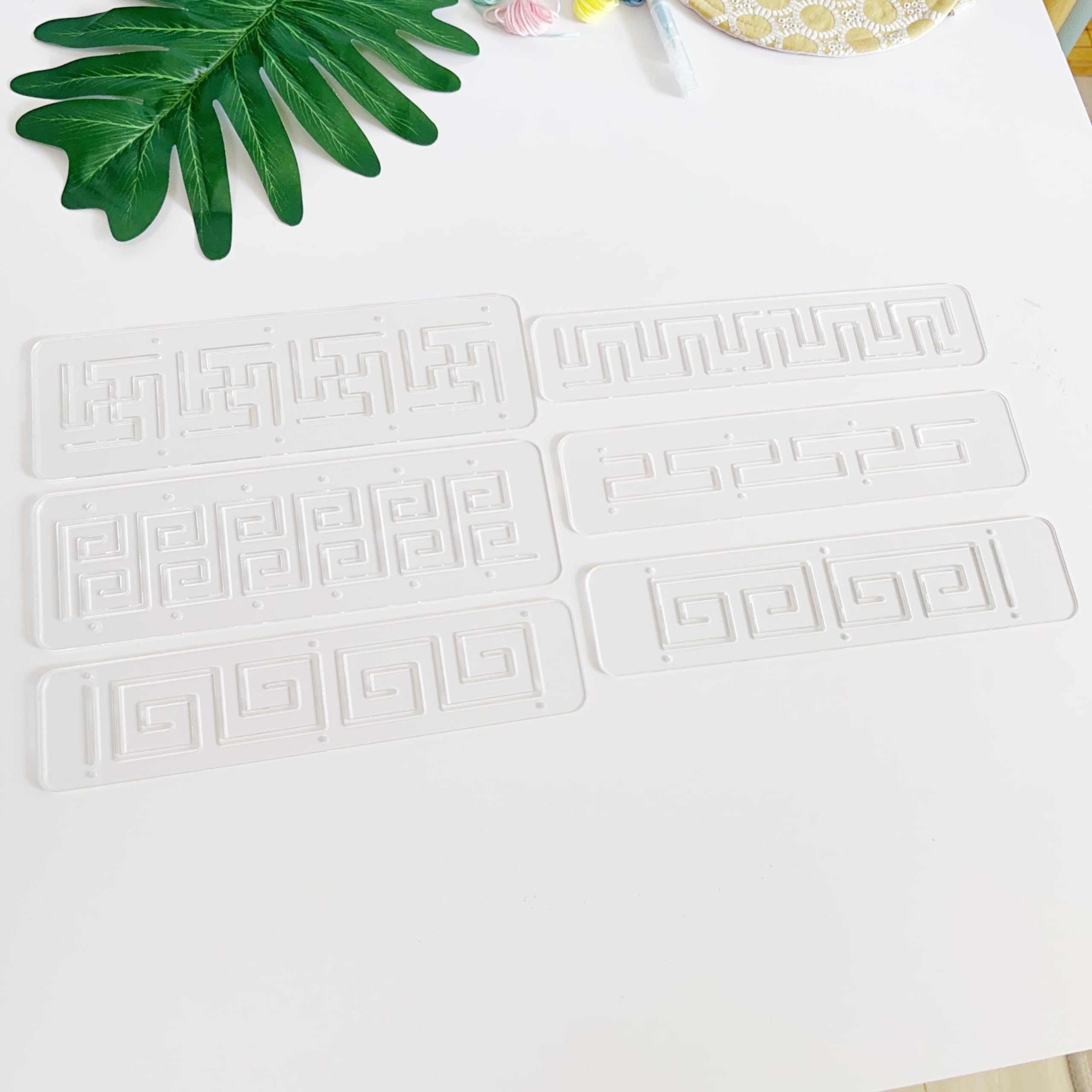 Acrylic Sashiko Stencil with Traditional Pattern for Hand Quilting and Embroidery (Set of 6)