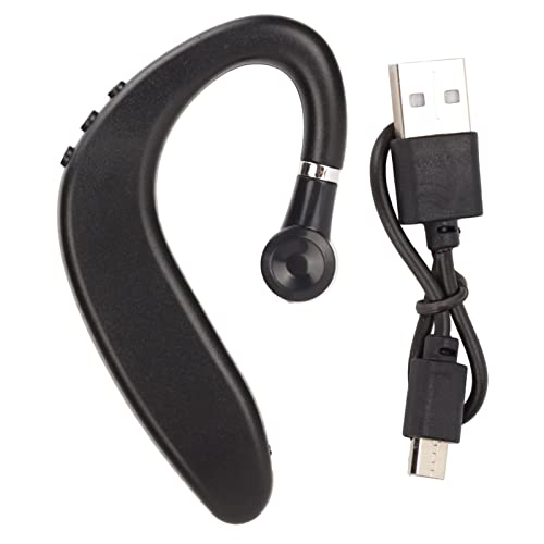ASHATA Bluetooth 5.2 Headset,Hands Free Ear Hook Bluetooth Wireless Headphone,Waterproof Ultralight Ear Hook Headphone,Single Ear Business Earphone for Sport Driving Business Office