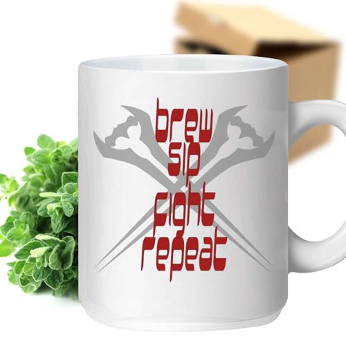 Gifts for Martial Arts Lovers, Great Father's Day Present - Fight Sweat for Coffee and Tea, Navy on 11 Oz White Ceramic Coffee Mug