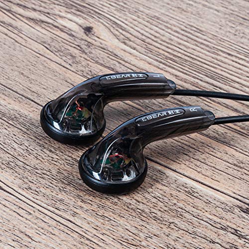 Kinboofi KBEAR Stellar Lightweight Stereo Earbud Headphones, Classic Style Earbud Black Earphone Wired Headset (Clear Black NO Mic)…
