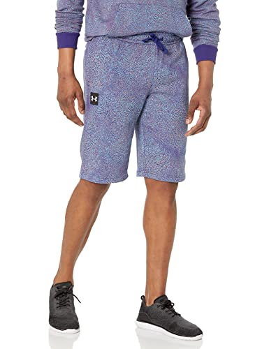 Under Armour Men's Rival Terry Printed Shorts, (468) Sonar Blue / / Onyx White, X-Large