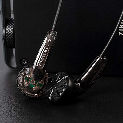 Kinboofi KBEAR Stellar Lightweight Stereo Earbud Headphones, Classic Style Earbud Black Earphone Wired Headset (Clear Black NO Mic)…