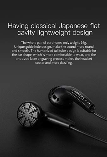 Kinboofi KBEAR Stellar Lightweight Stereo Earbud Headphones, Classic Style Earbud Black Earphone Wired Headset (Clear Black NO Mic)…