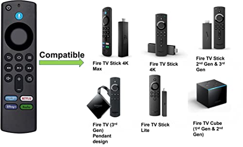Voice Remote (3rd Gen) Replacement for Alexa Voice Remote, Compatible with Fire TV Stick 4K, Fire TV Stick (2nd & 3rd Gen), Fire TV Cube (1st and Later), Fire TV (3rd Gen), Fire TV Stick Lite