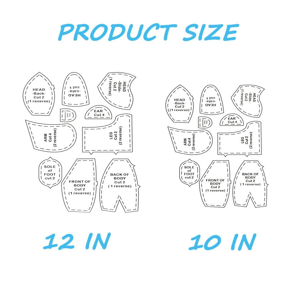 Memory Bear Template Ruler Set,10 PCS Memory Bear Template Ruler Set Acrylic Quilting Template Cutting Set for Sewing Bear Pattern Template Home Sewing Art Craft(10inch-Without an Instruction Manual)