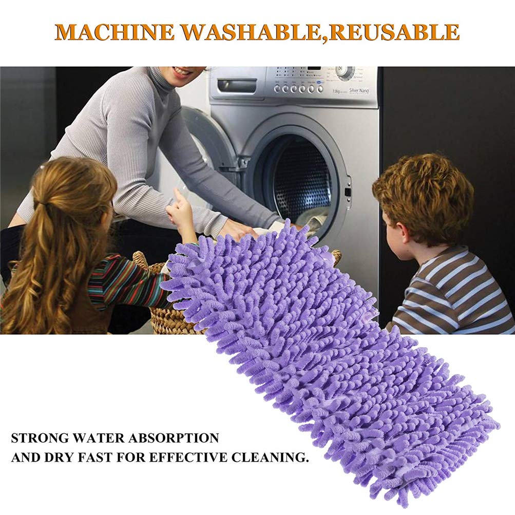 Turbokey 3 Pack Shark Steam Pocket Mops,Household Washable Microfiber Mop Pads Cleaning Pads Replacement for S3500 Series, S3501, S3601, S3550, S3901, S3801, SE450 (Purple,ZCM3)