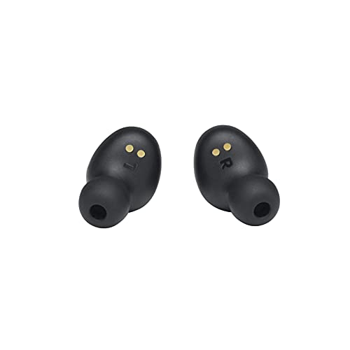 JBL Tune 115TWS True Wireless in-Ear Headphones - JBL Pure Bass Sound, 21H Battery, Bluetooth, Dual Connect, Wireless Calls, Music, Native Voice Assistant (Black) (Renewed)