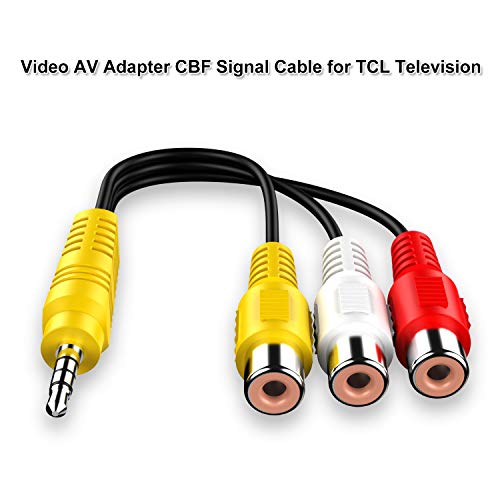 3.5MM to 3 RCA Cable ,Video AV Component Adapter Cable Replacement for TCL TV, 3 RCA to AV Input Adapter - 23CM/9in