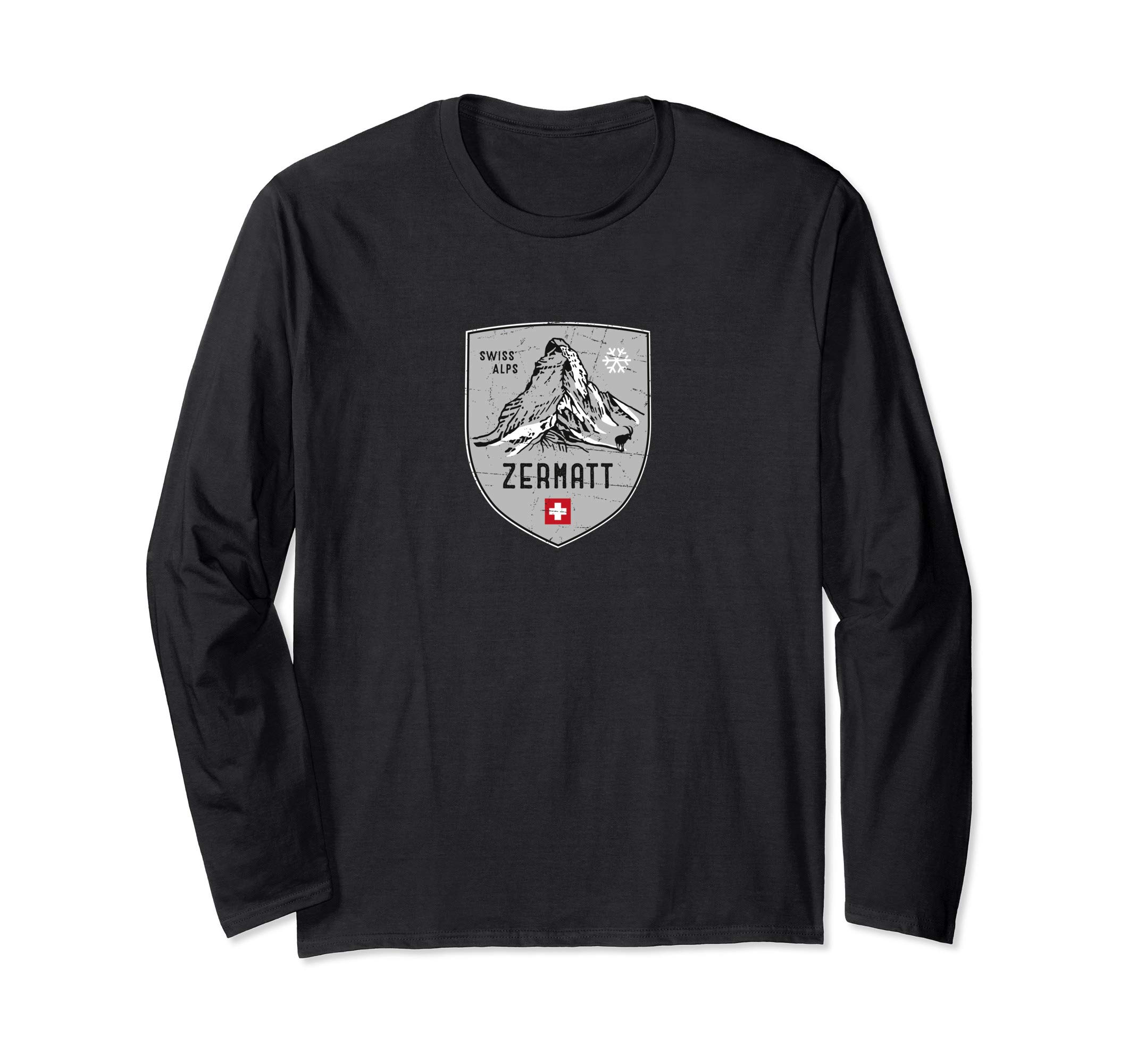 Zermatt Matterhorn Mountain Switzerland Emblem Long Sleeve T-Shirt
