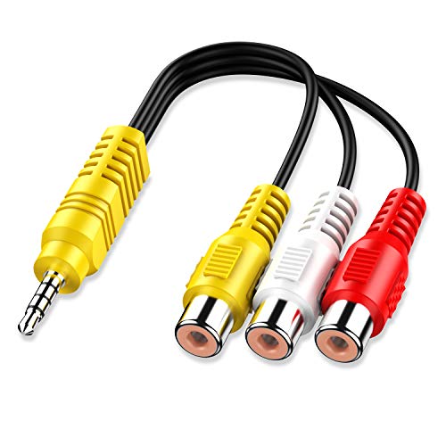 3.5MM to 3 RCA Cable ,Video AV Component Adapter Cable Replacement for TCL TV, 3 RCA to AV Input Adapter - 23CM/9in