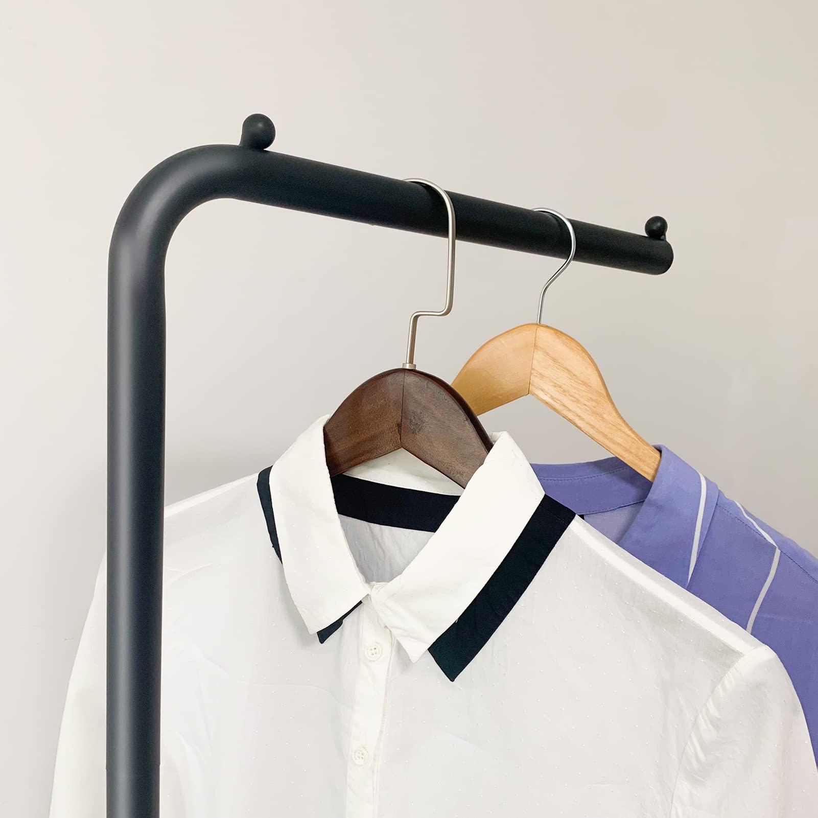 Aolohomy Metal Coat Rack, Modern Clothing Tree with Heavy-weight Slate Base, Small Coat Stand for Entryway/Bedroom/Hallway, Standing Plant Hanger, Matte Black