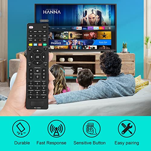 2 PCS Universal IR TV Remote Control for TCL, LG, Hisense,Samsung, Philips, Vizio, Sharp, Sony, Panasonic, Sanyo, Insignia, Toshiba and Other Brands Smart TV with Netflix 3D Shortcut Buttons No Voice