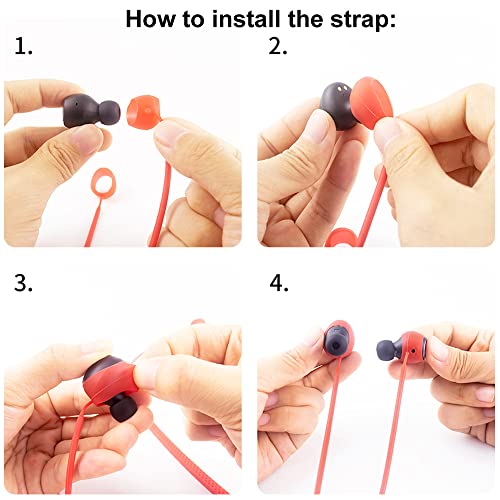 smaate Anti-Lost Strap Compatible with TOZO T10 Earbuds, Soft Silicone Cord for Sports, Black