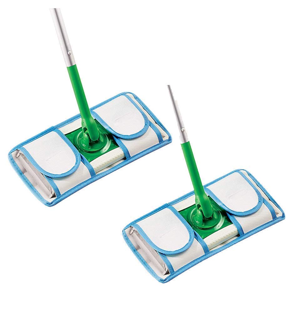 Old Home Kitchen Reusable Microfiber Mop Pads | Durable Machine Washable Refills | Compatible with Swiffer Dry Mops | Flat Mop Pads for Efficient Floor Cleaning | 2 Pack
