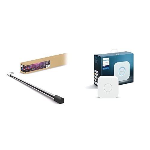 Philips Hue Play Gradient Light Tube, Large, Black & Hue Sync Box Required & Smart Hub, Compatible with Alexa, Apple Home Kit and Google Assistant, White