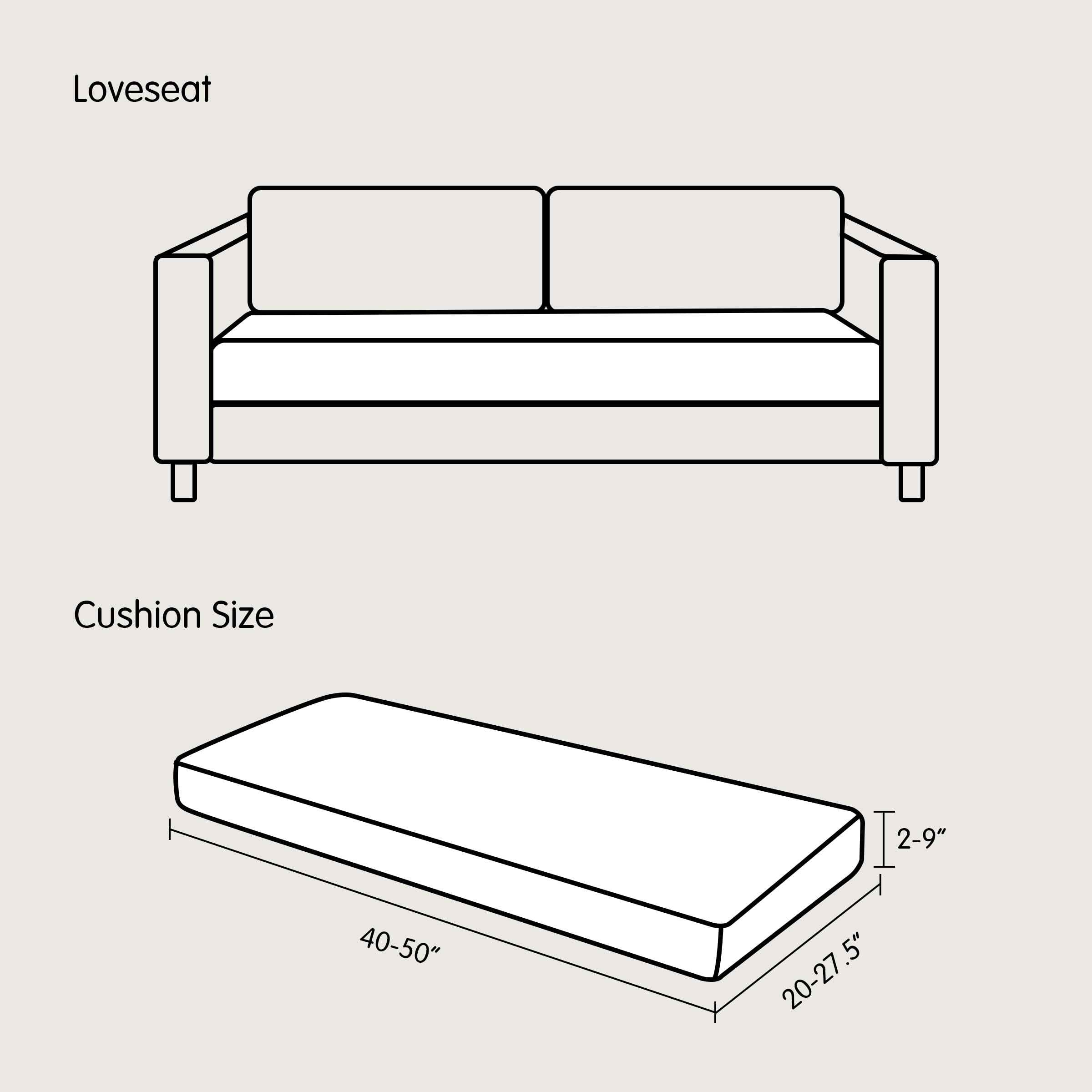 SUBRTEX Stretch Couch Cushion Cover, Sofa Cushion Furniture Protector, Couch Seat Slipcover, High Elasticity for RV Living Room (Loveseat Cushion, Light Grey)