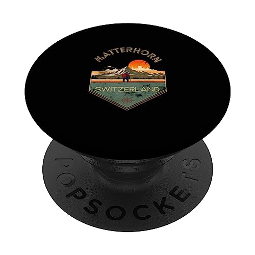 Matterhorn Retro Vintage Hiking Apparel Matterhorn Souvenir PopSockets Swappable PopGrip